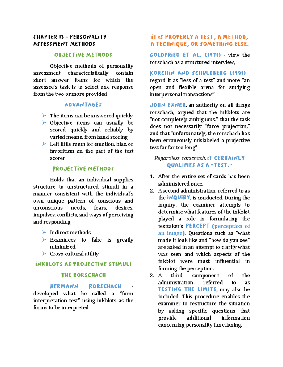Chapter 13 Reviewer Objective Methods Of Personality Assessment chapter-13-reviewer-objective-methods-of-personality-assessment