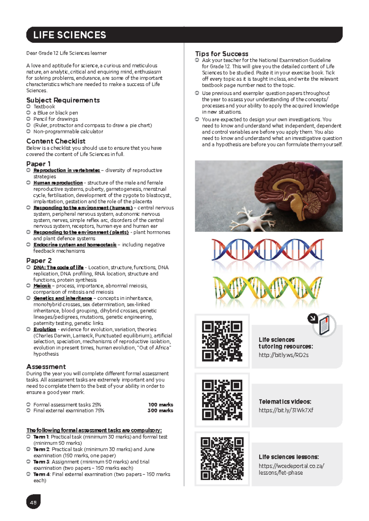 Life-Sciences - Genetics - 48 LIFE SCIENCES Dear Grade 12 Life Sciences ...