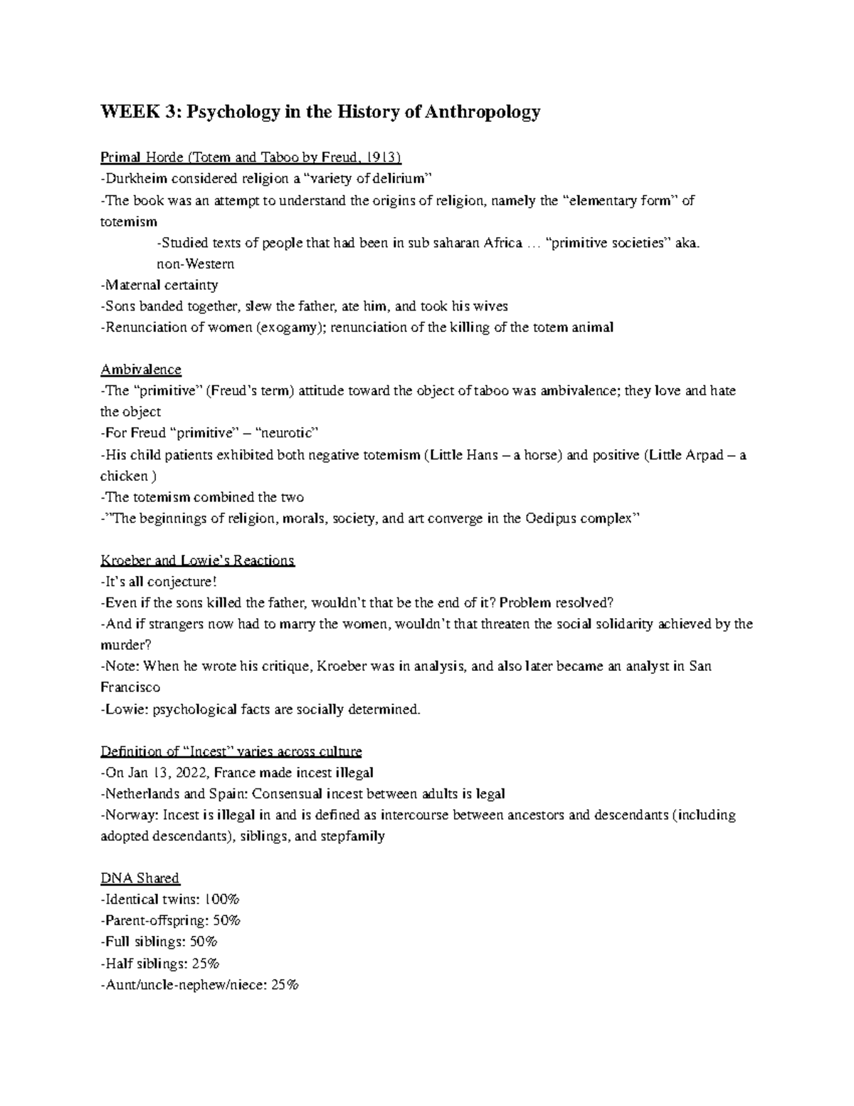 PSYC ANTH WEEK 3 - GRINKER - WEEK 3: Psychology in the History of ...