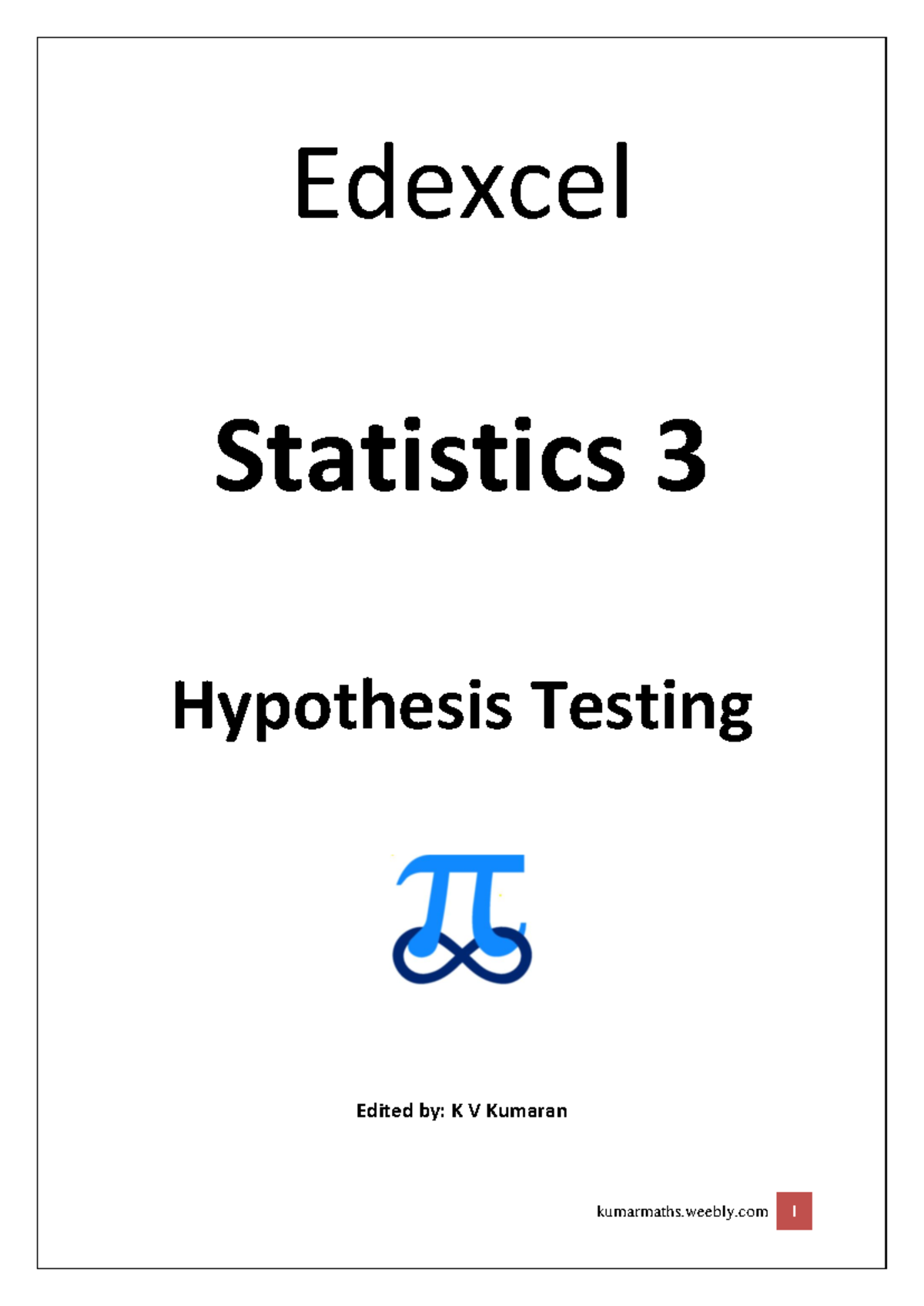 S3 hypothesis-2018 - test - Edexcel Statistics 3 Hypothesis Testing ...