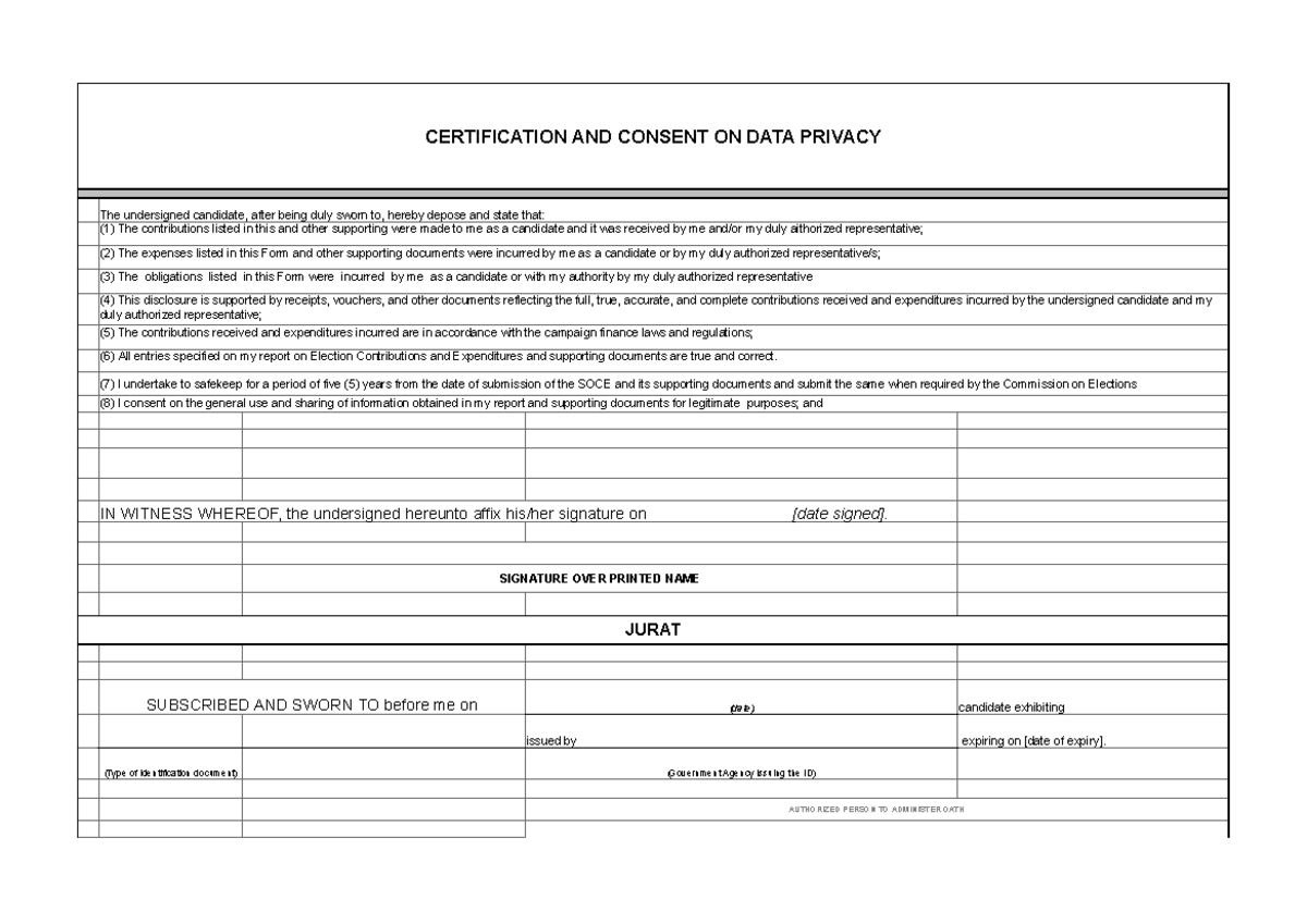 SOCE2023 Bskeforms FORM3 - CERTIFICATION AND CONSENT ON DATA PRIVACY ...