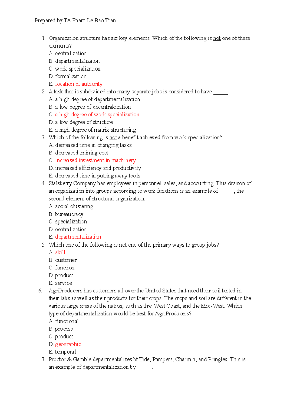 Chapter-15 - aaa - Organization structure has six key elements. Which ...