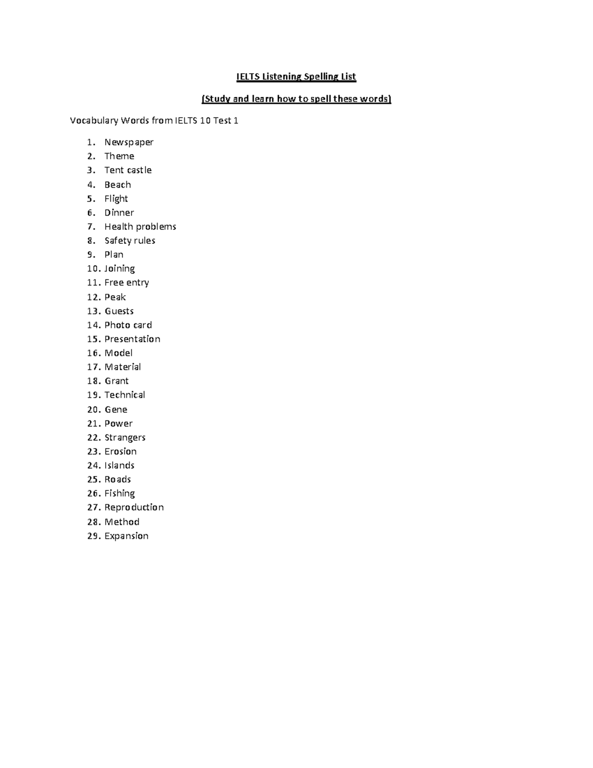 Ielts+Listening+Spelling+List - IELTS Listening Spelling List (Study ...