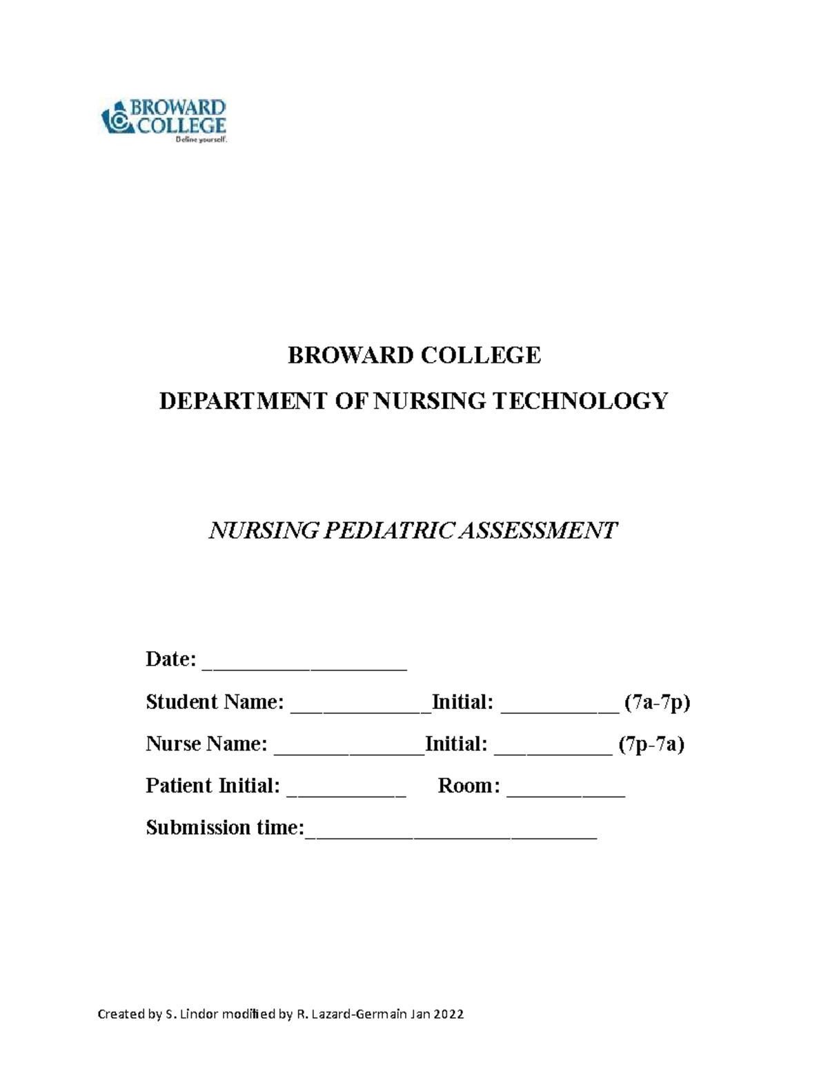 Nurses Notes New - Please just use as guide do not copy - BROWARD ...