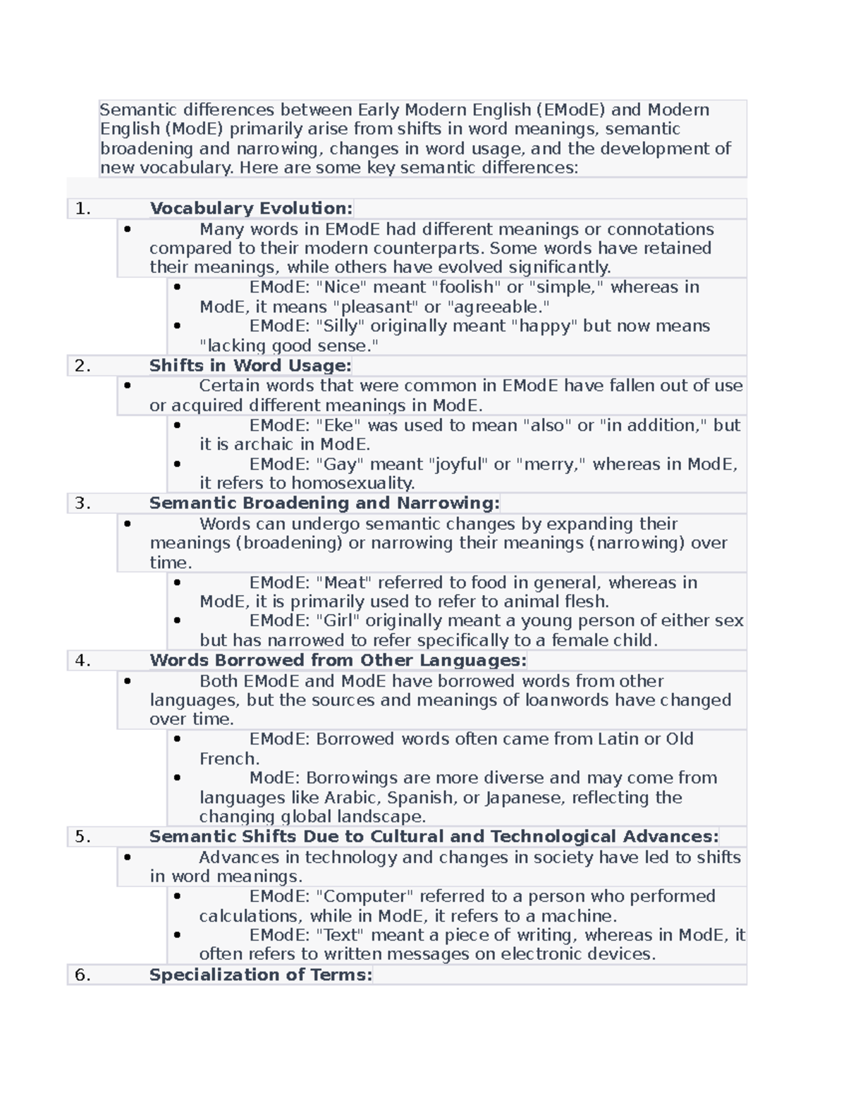 Semantic differences between Early Modern English and Modern English ...