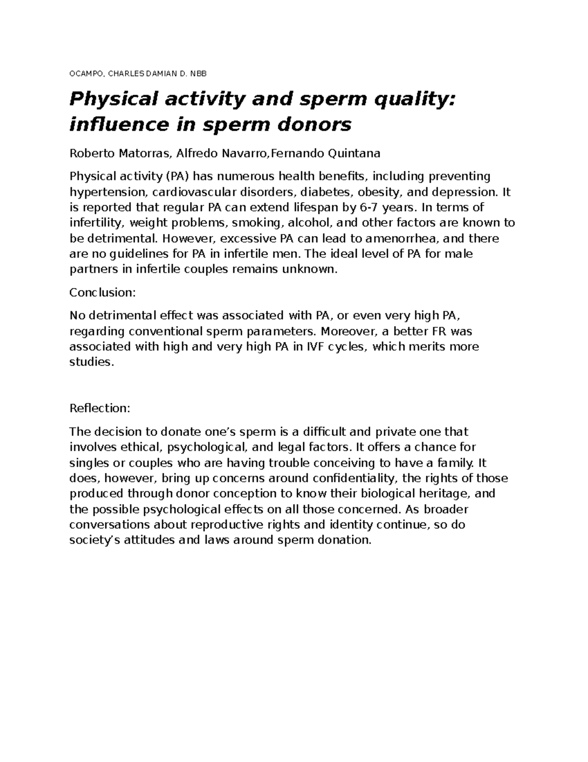 JS-Maternal - Journal study - OCAMPO, CHARLES DAMIAN D. NBB Physical ...