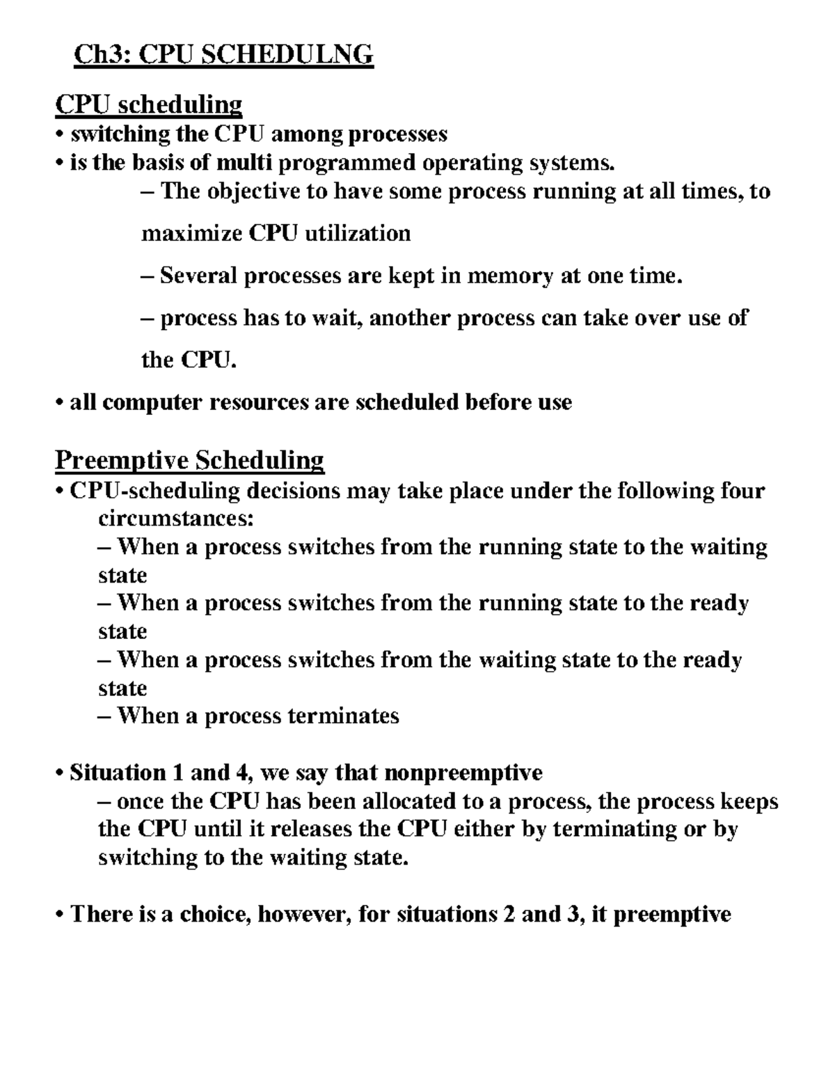 CPU Schedulng - Describe CPU scheduling , Preemptive Scheduling ... CPU Schedulng - Describe CPU scheduling , Preemptive Scheduling ...