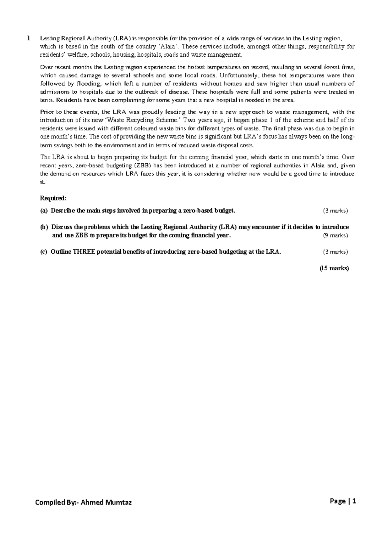 F5 Extra Question PDF - practice material - 1 Lesting Regional ...