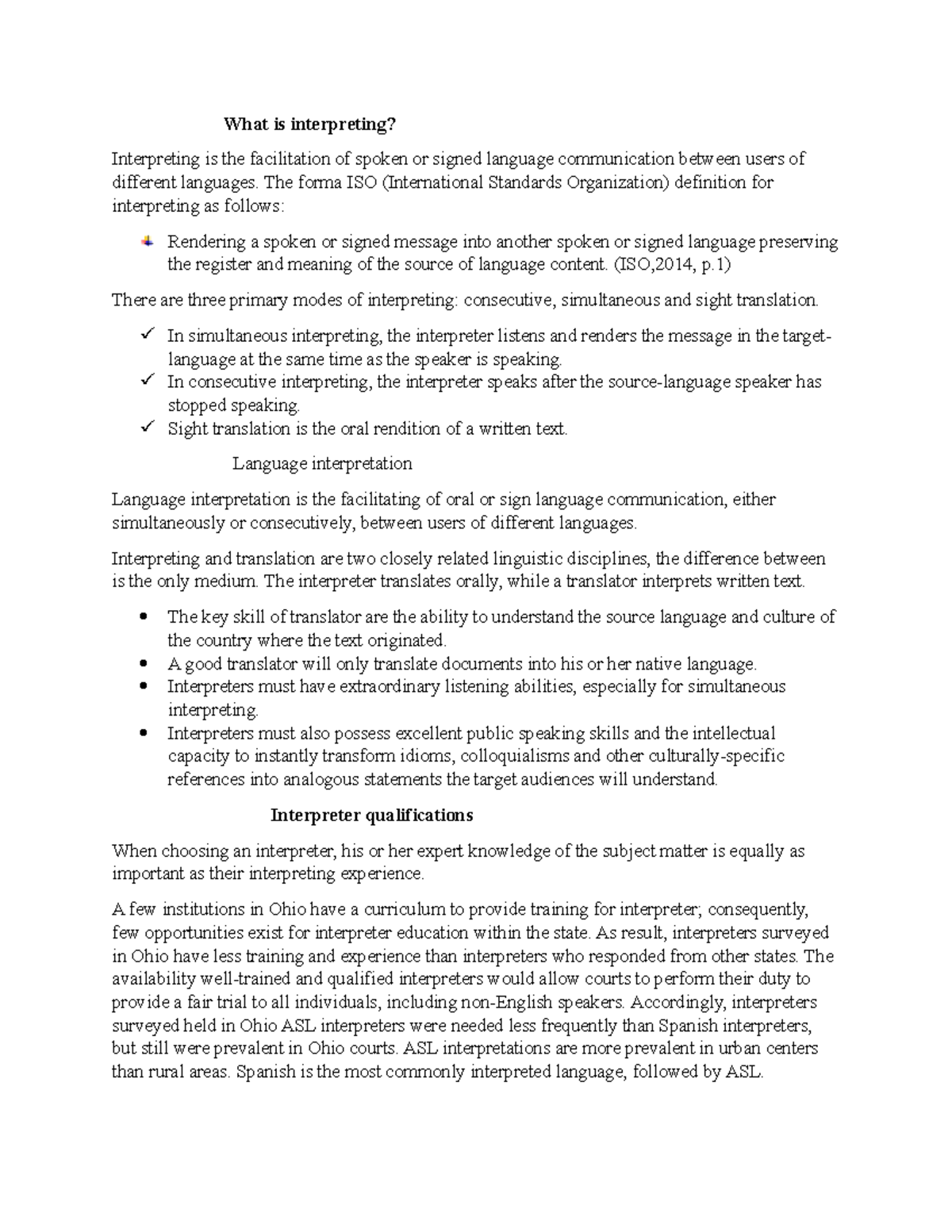 Translation 2 - the document is good - What is interpreting ...