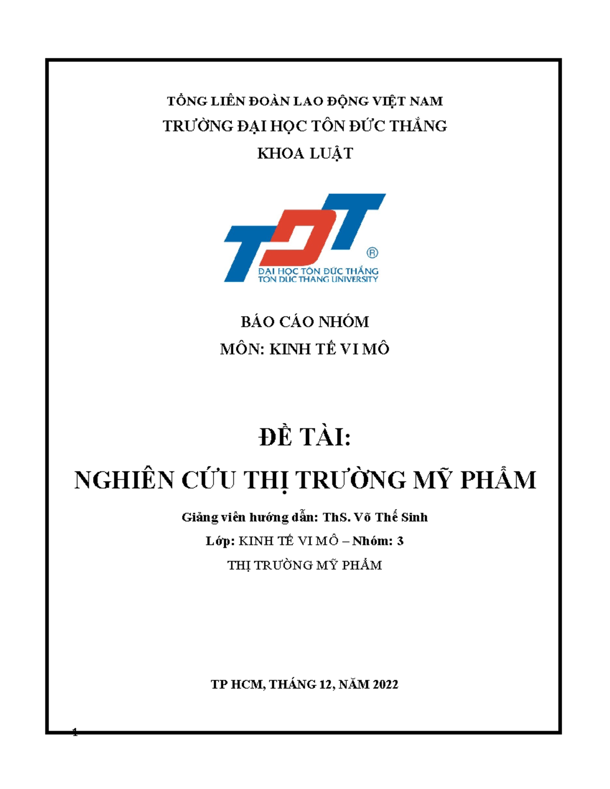 TIỂU-LUẬN-KTVM - KTVM - TỔNG LIÊN ĐOÀN LAO ĐỘNG VIỆT NAM TRƯỜNG ĐẠI HỌC ...