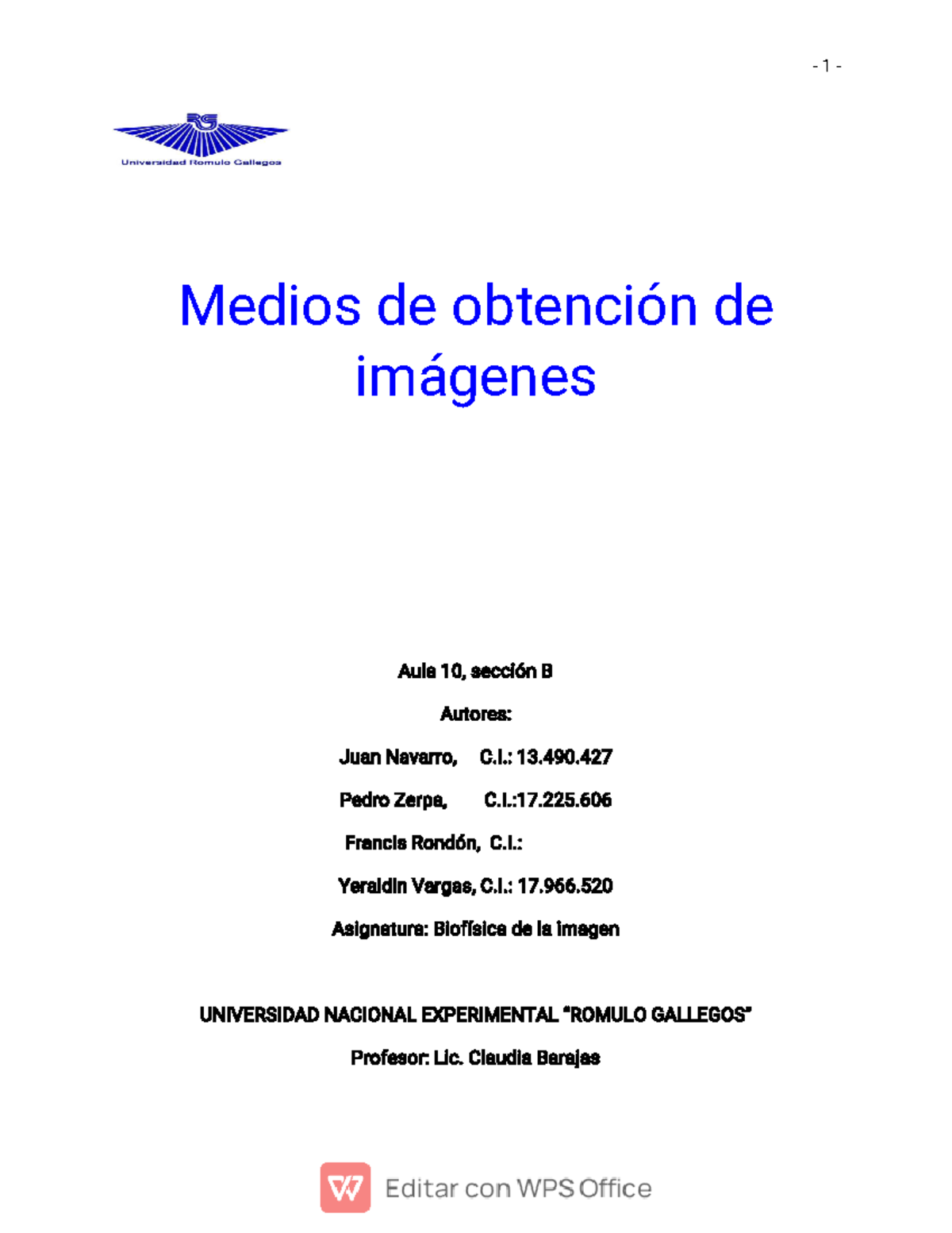 Biofisica - RADIOLOGIA - Medios de obtención de imágenes Aula 10 ...