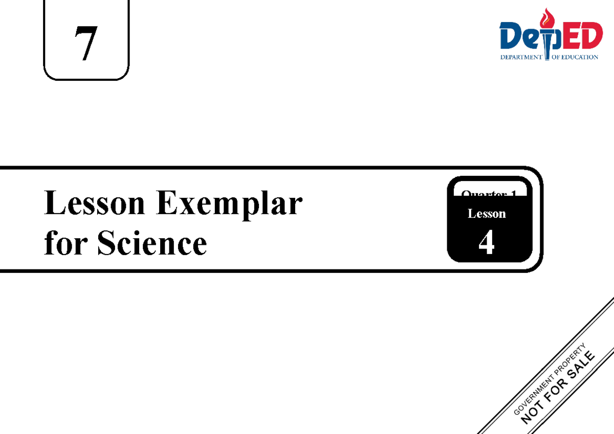 Q1 LE Science 7 Lesson 4 Week 4 - 7 Lesson Exemplar for Science Quarter ...