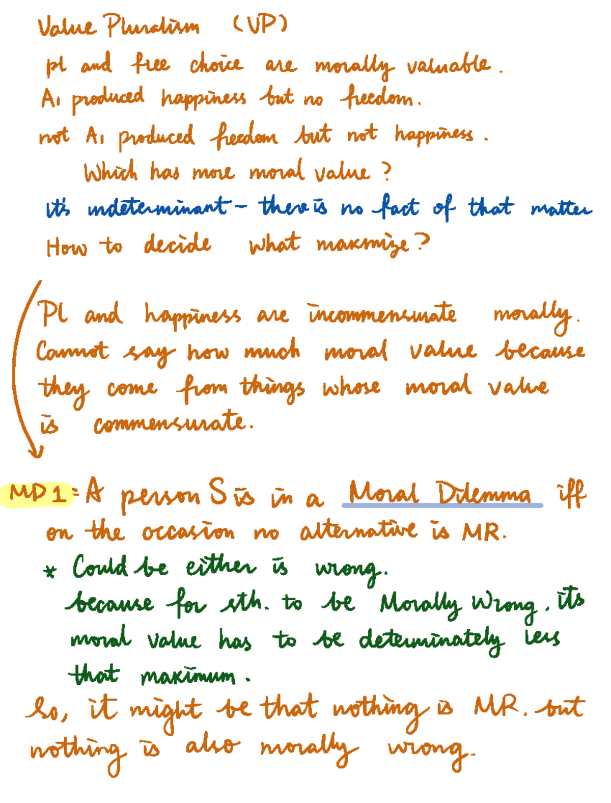 Note Feb 2, 2023 - Prof Earl Conee - Value Pluralism CUP M and free ...