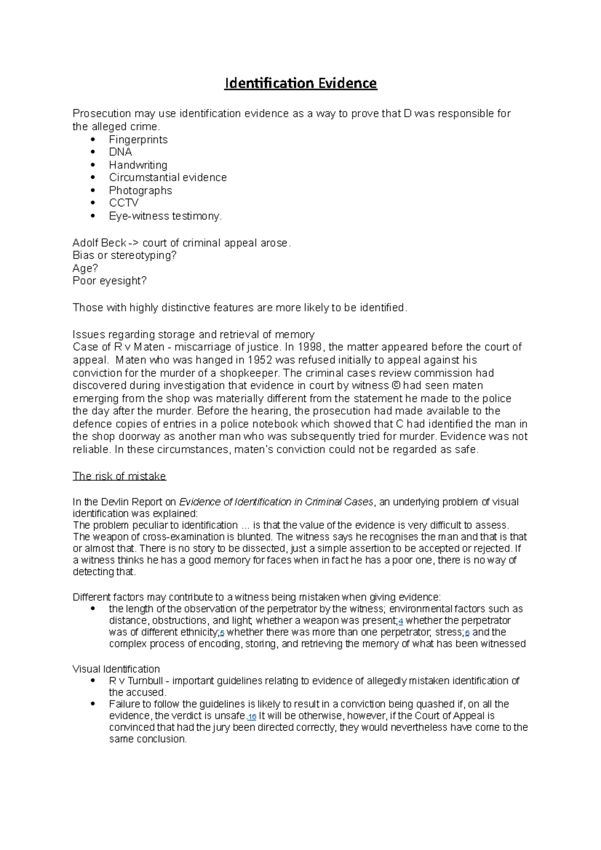 Identification Evidence - Fingerprints DNA Handwriting Circumstantial ...