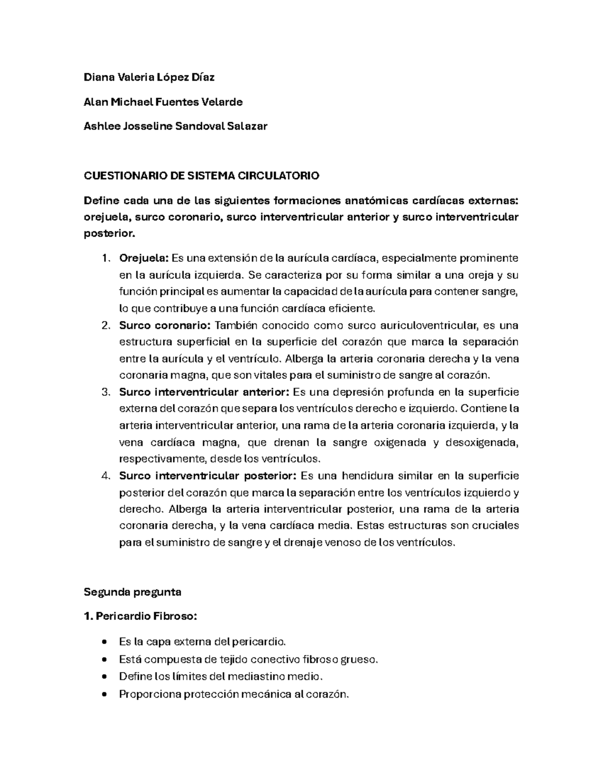 Cuestionario de circulatorio - Diana Valeria López Díaz Alan Michael ...