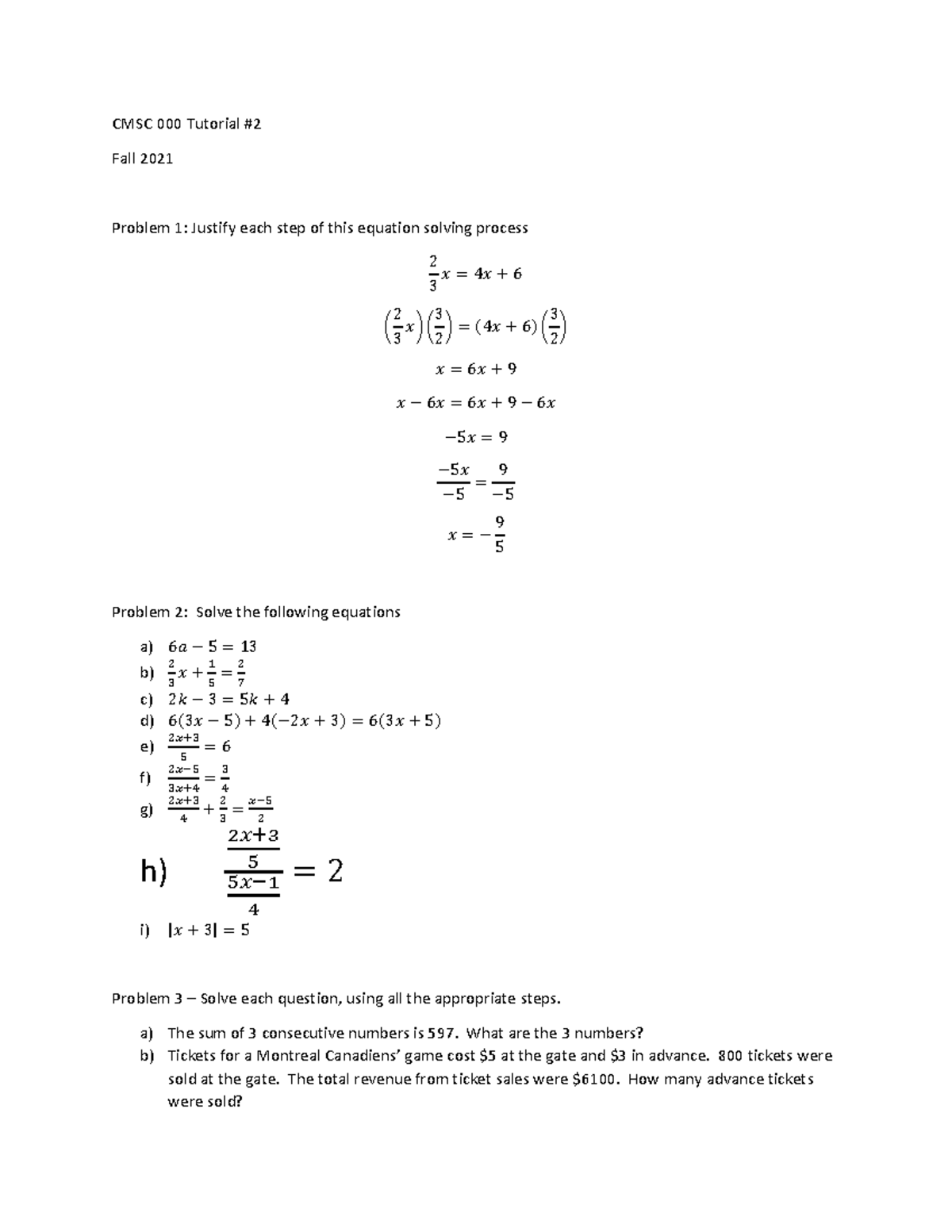 CMSC 000- Fall 2021 - Tutorial 02 - Copy - CMSC 000 Tutorial # Fall ...