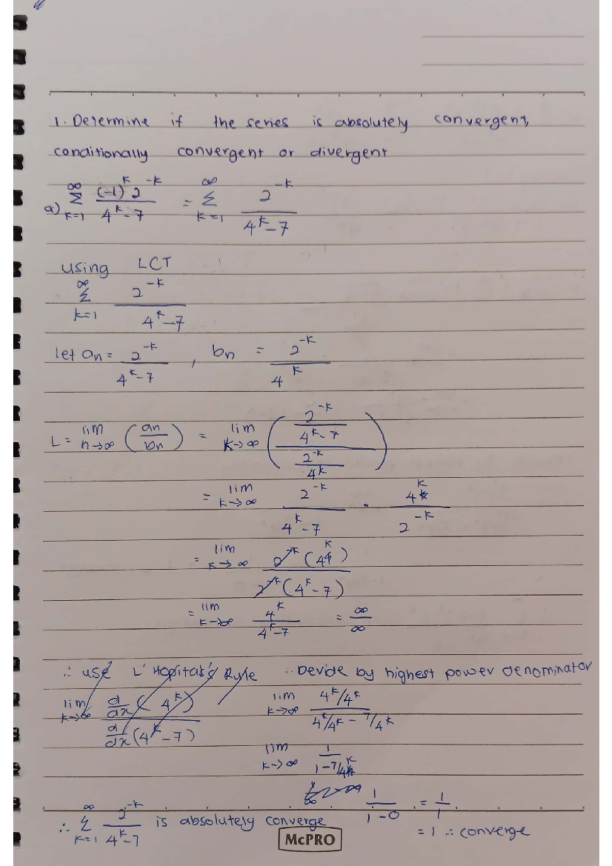 Akmal Hanim Zakaria - Conditional convergence - calculus - Studocu