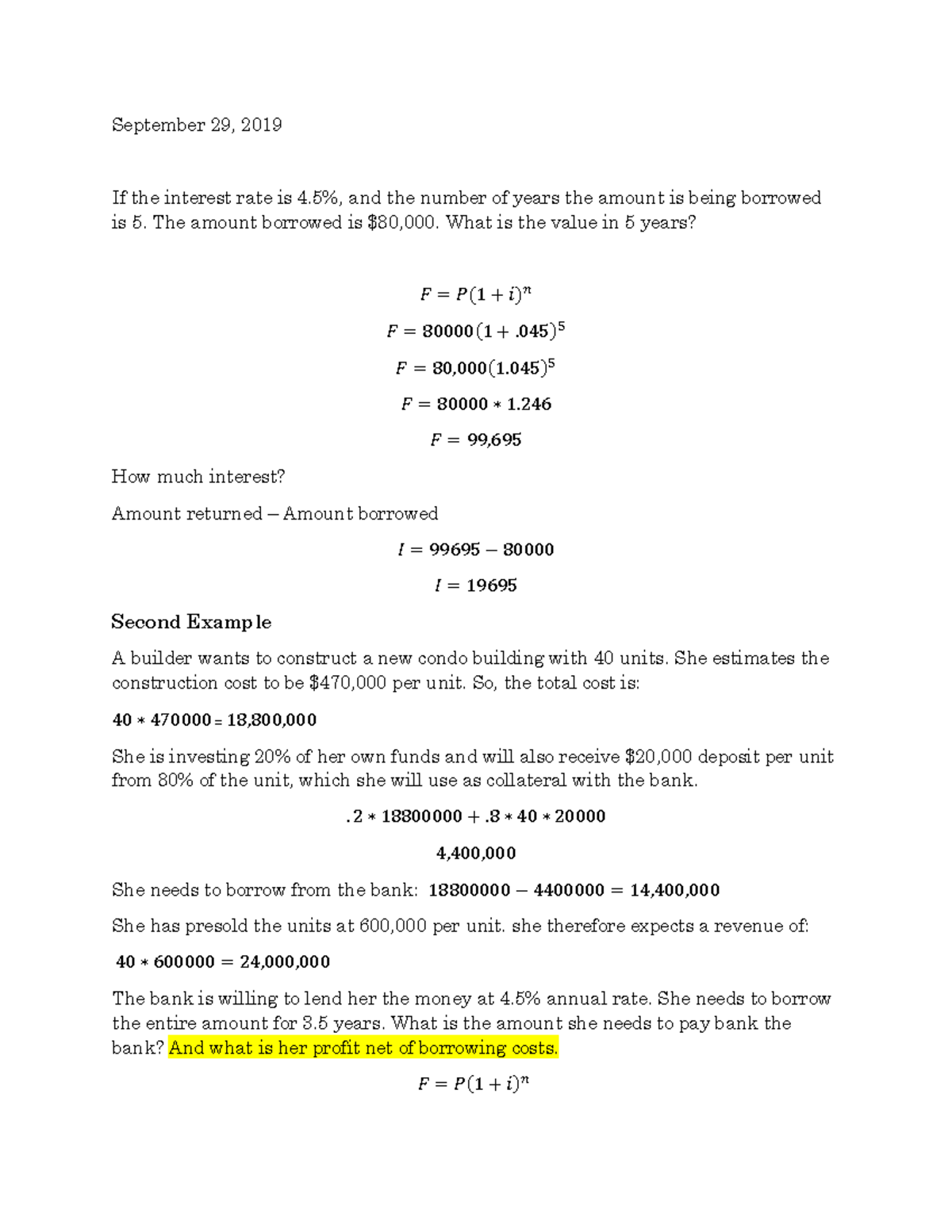 TVM example - September 29, 2019 If the interest rate is 4%, and the ...