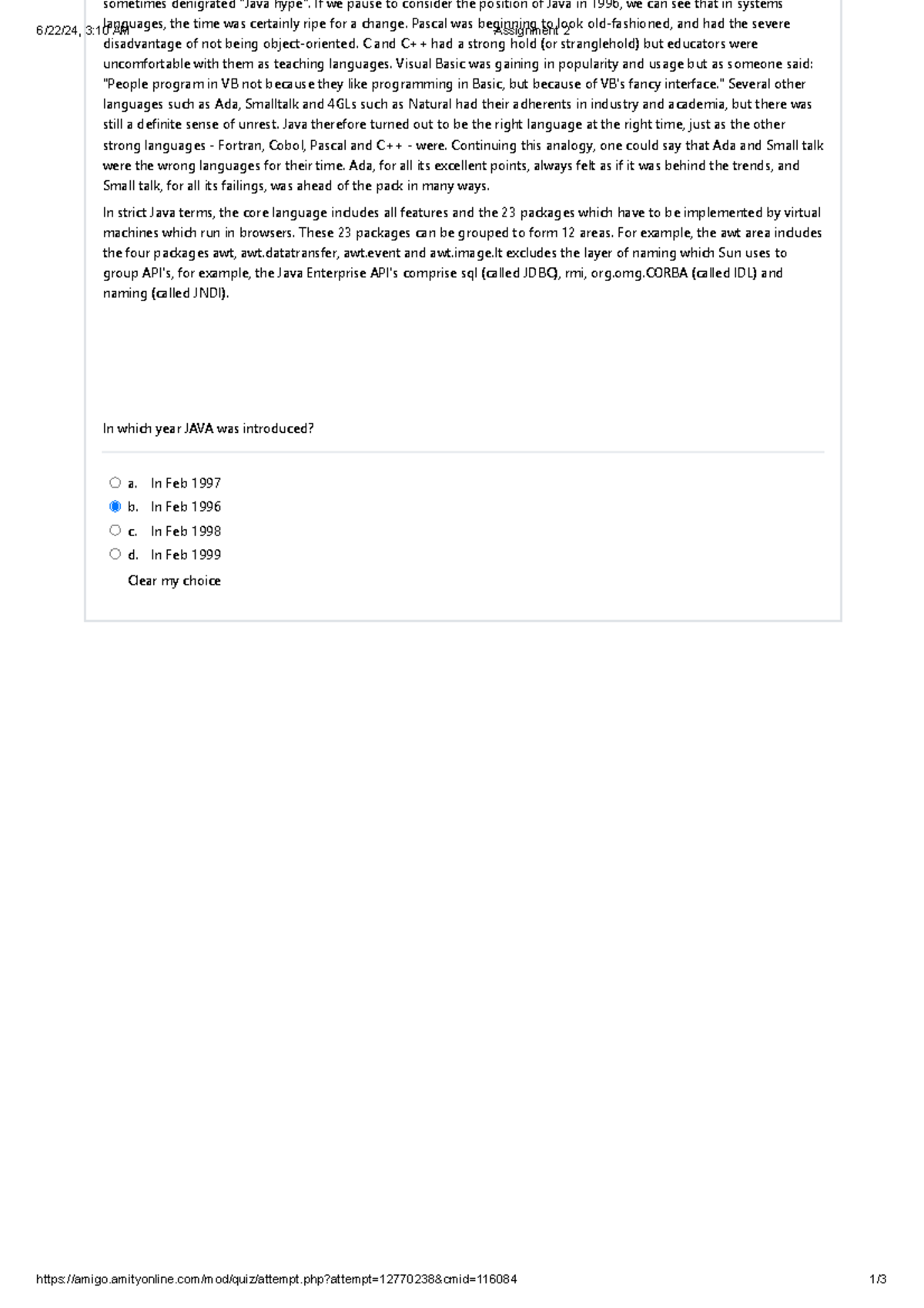 JAVA Assignment 2 - sometimes denigrated "Java hype". If we pause to consider the position - Studocu