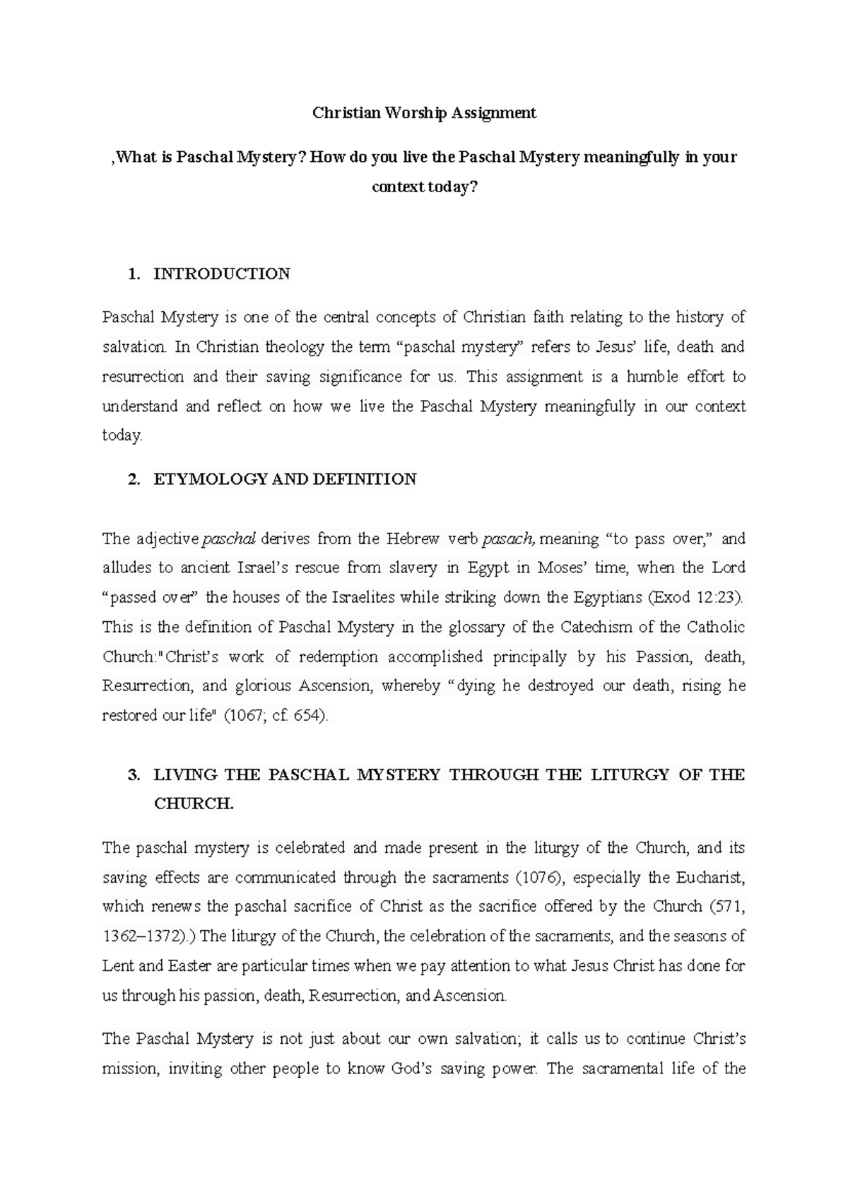 Christian Worship - Needful notes - Christian Worship Assignment , What ...