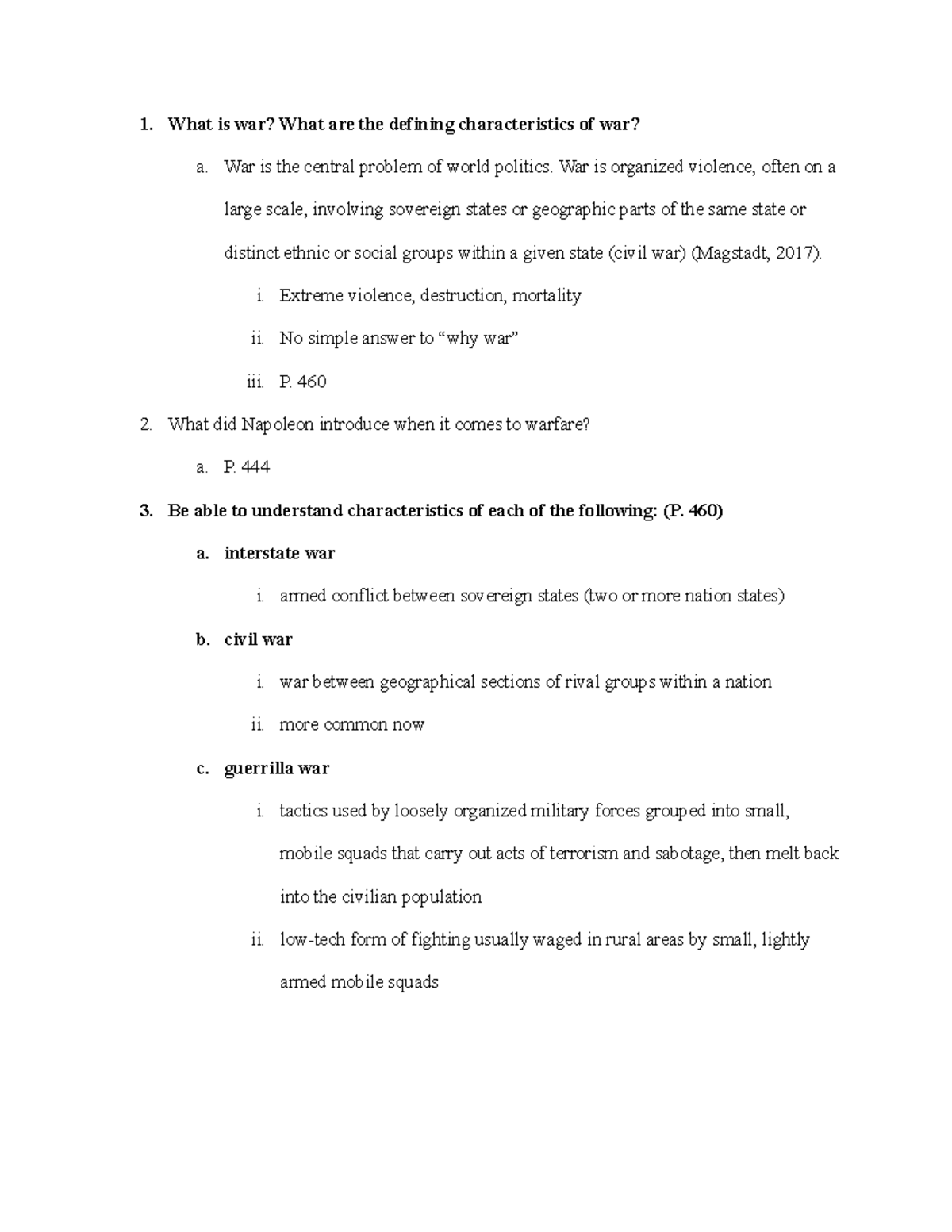 Chapter Fifteen - Magstadt - What is war? What are the defining ...