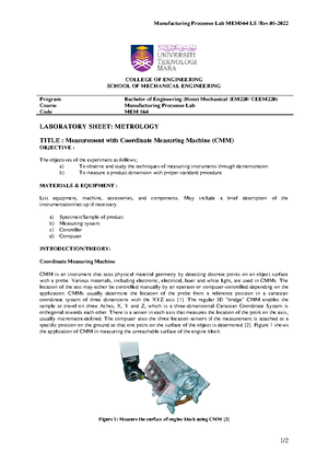 LS5 - Heat Conduction (Simple Bar) - Thermalfluids Lab-MEC 554/ LS 5 ...