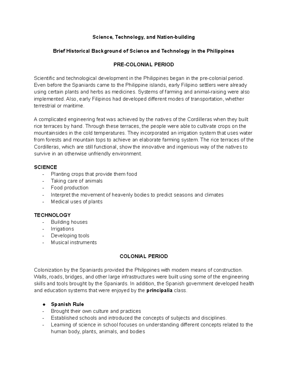 Module 2 Science, Technology, and Nation-building - Science, Technology ...