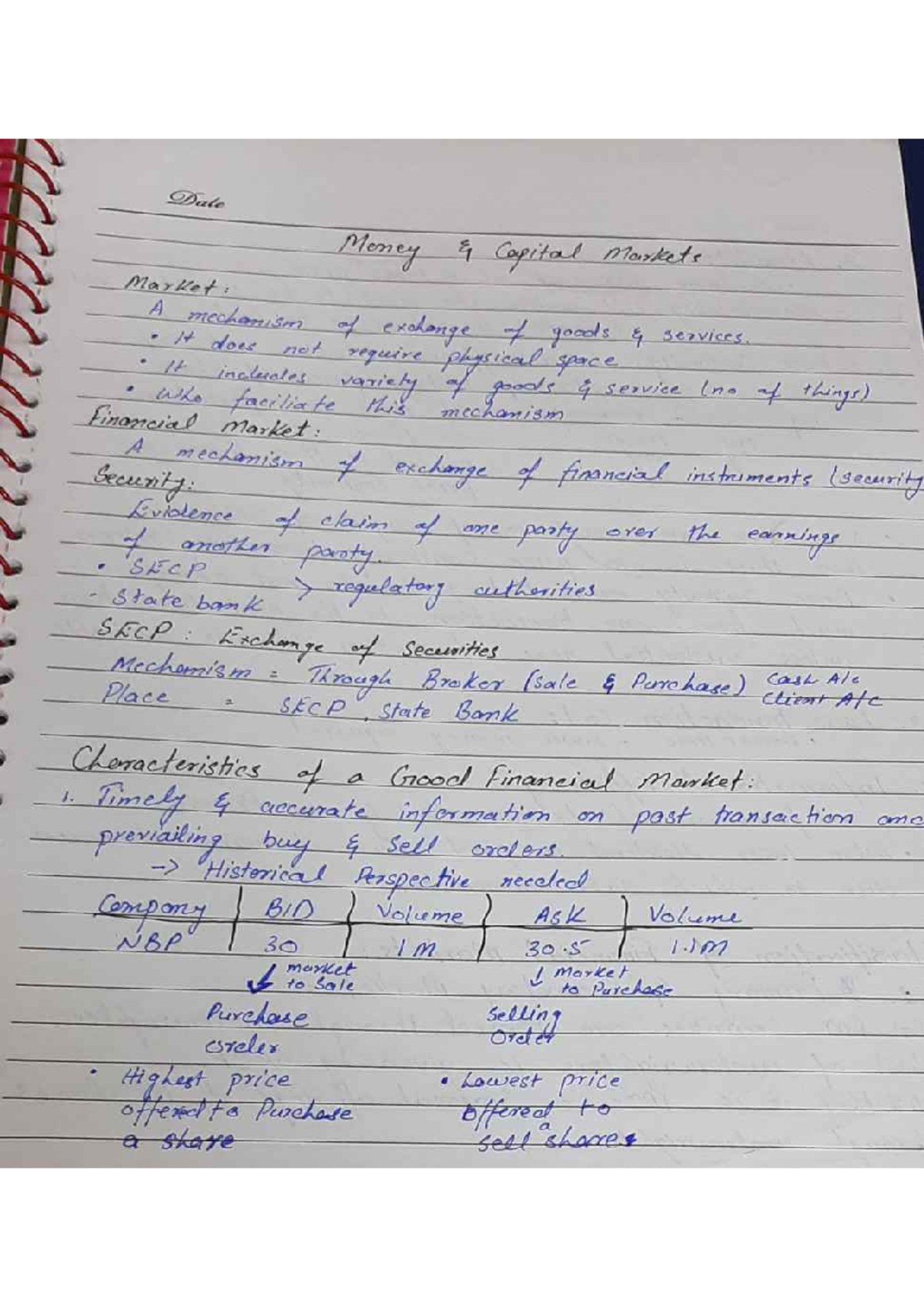 Money and Capital Market Notes - Introduction to Production Operations ...
