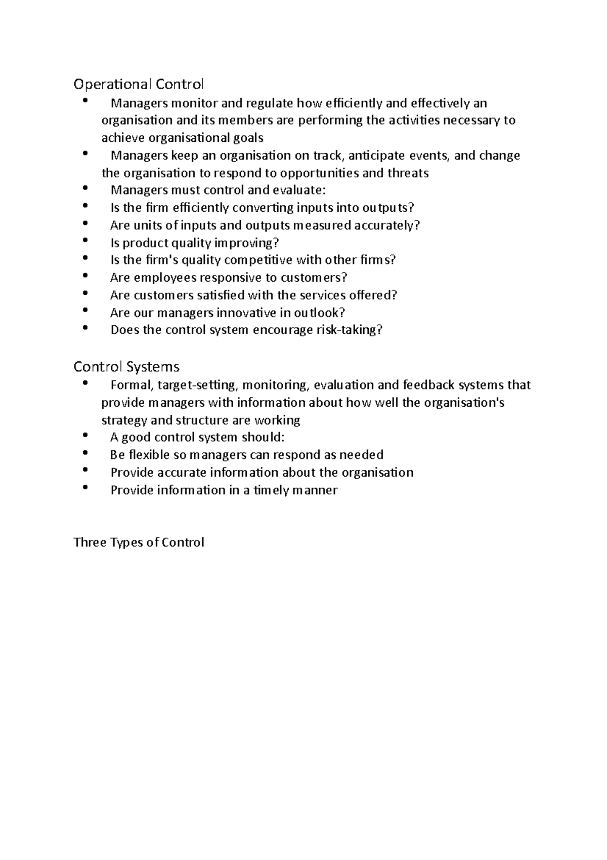 Managing Control Process - Operations Management - Operational Control ...