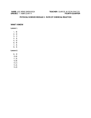 Physical Science Module 1 Formation OF Heavy Elements - NAME: LEE ARNE ...