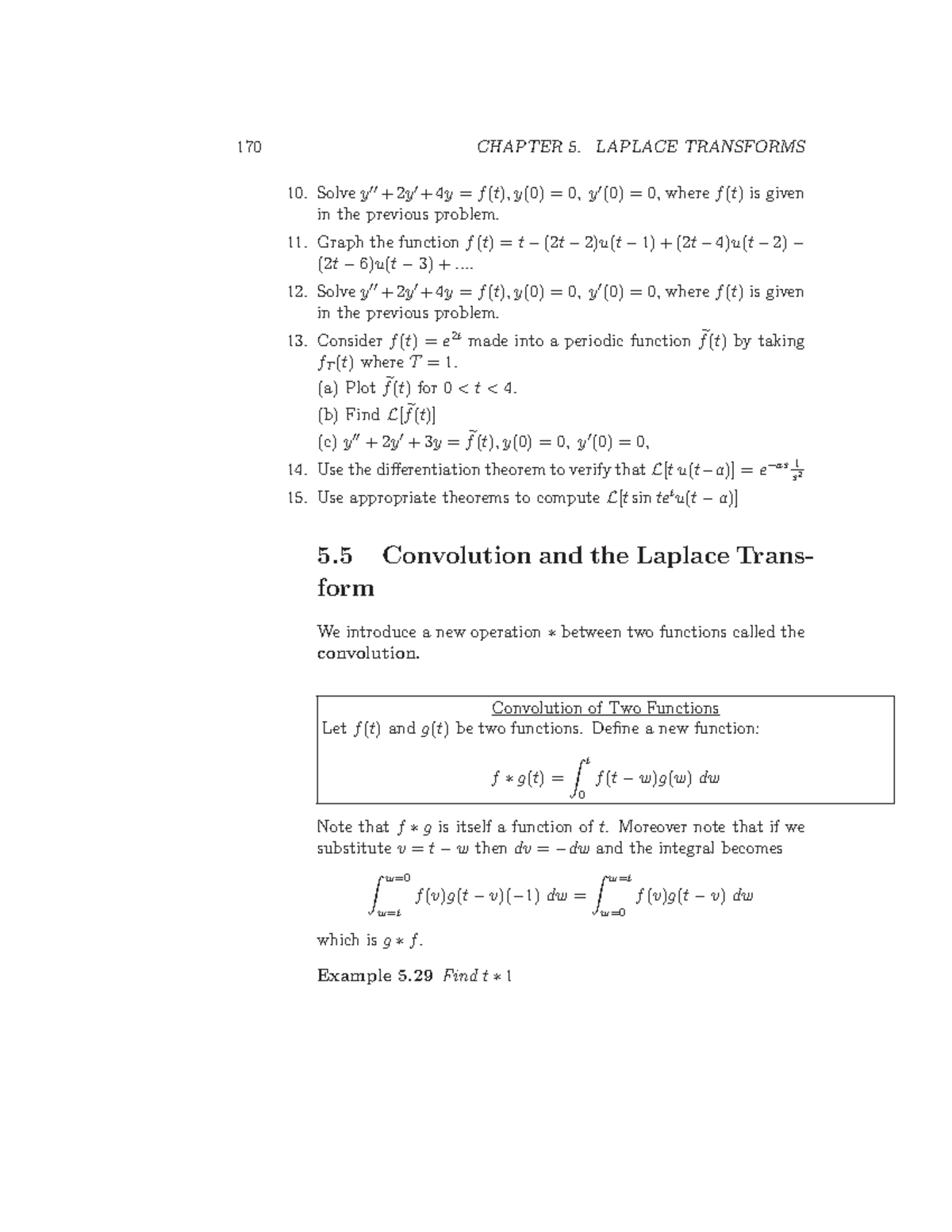 Convolution Theoram - important notes - 170 CHAPTER 5. LAPLACE ...