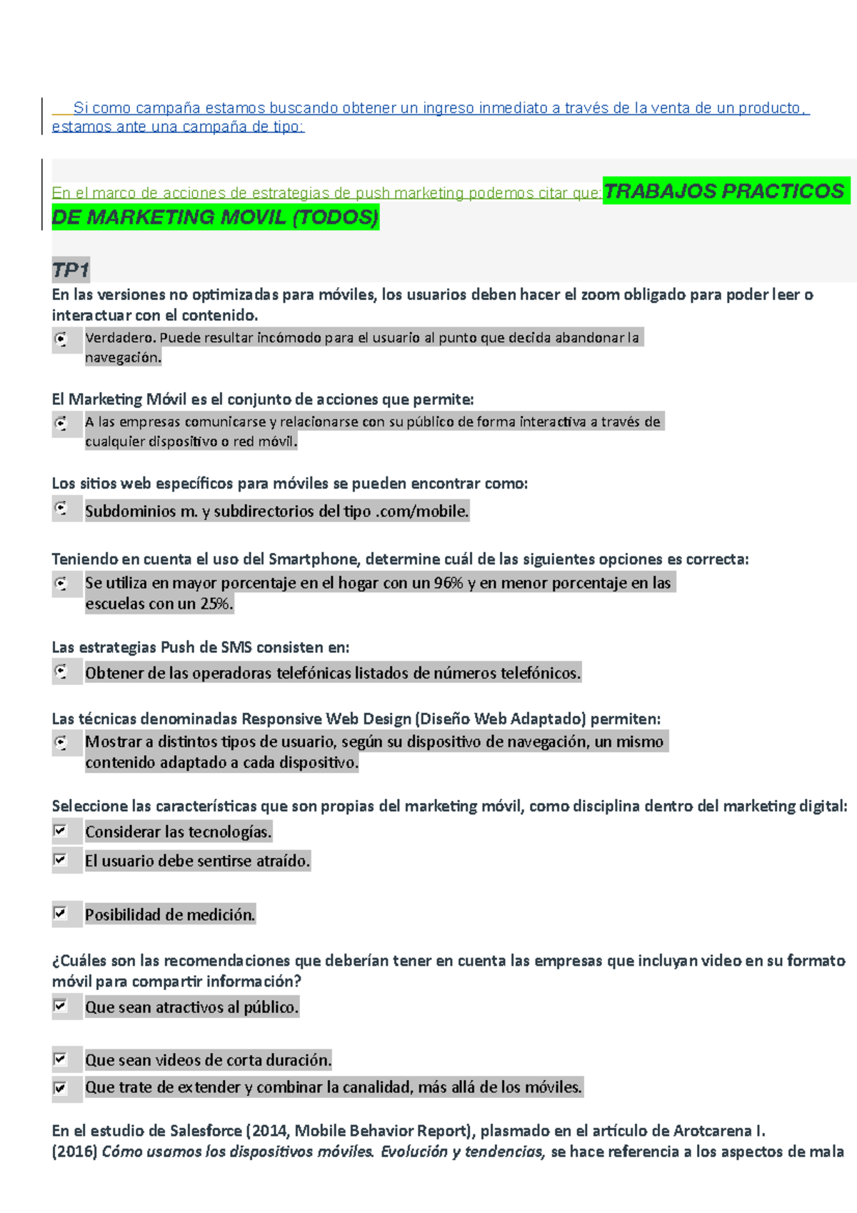 TP 1, 2, 3, Y 4 Marketing Movil - Si como campaña estamos buscando ...