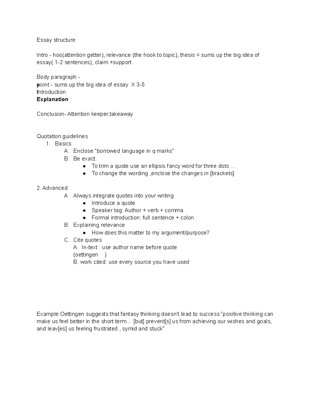 English notes essay structure - Essay structure Intro - hoo(attention ...