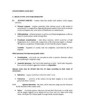 Structural Geology Review Notes - STRUCTURAL GEOLOGY REVIEW NOTES ...