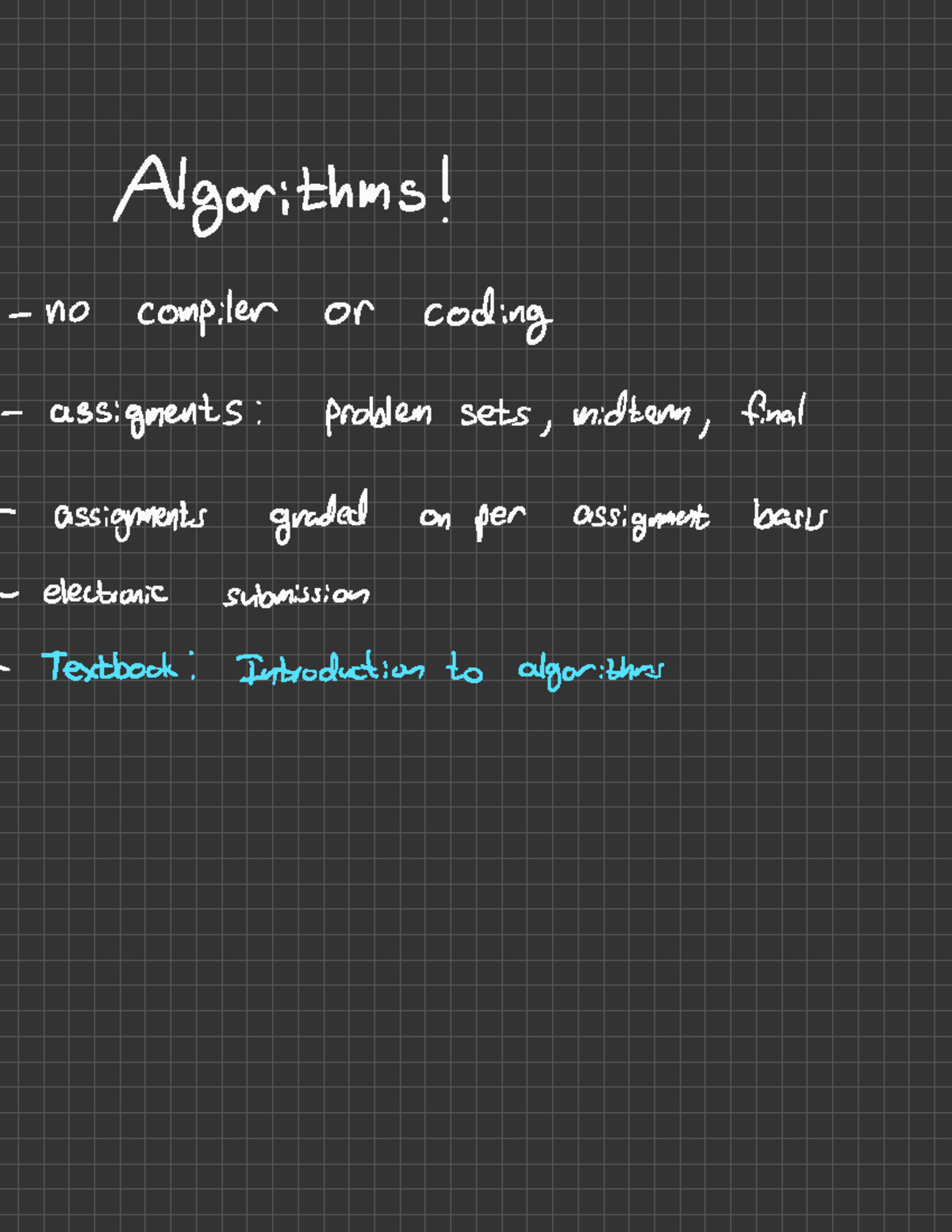 Syllabus Summary Cosc 240 Intro To Algorithms With Calvin Newport Lecture Notes Algorithms