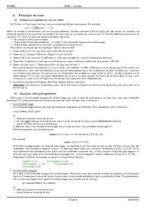 TD Euler python - PCSI2 TD10 : Méthode d’Euler Résolution numérique des ...