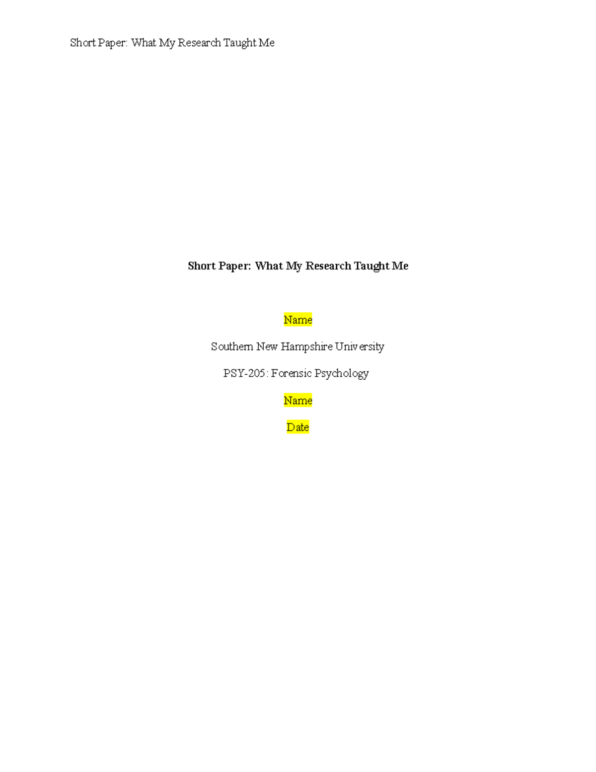 8-3 Short Paper: What My Research Taught Me - Short Paper: What My ...