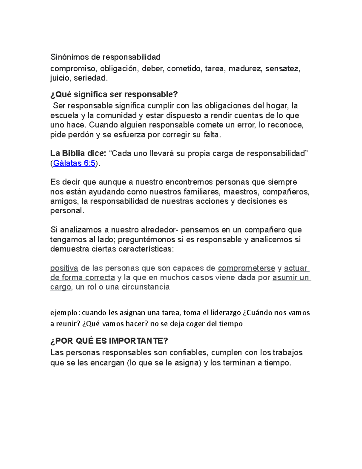 Reflexion - Sinónimos de responsabilidad compromiso, obligación, deber ...