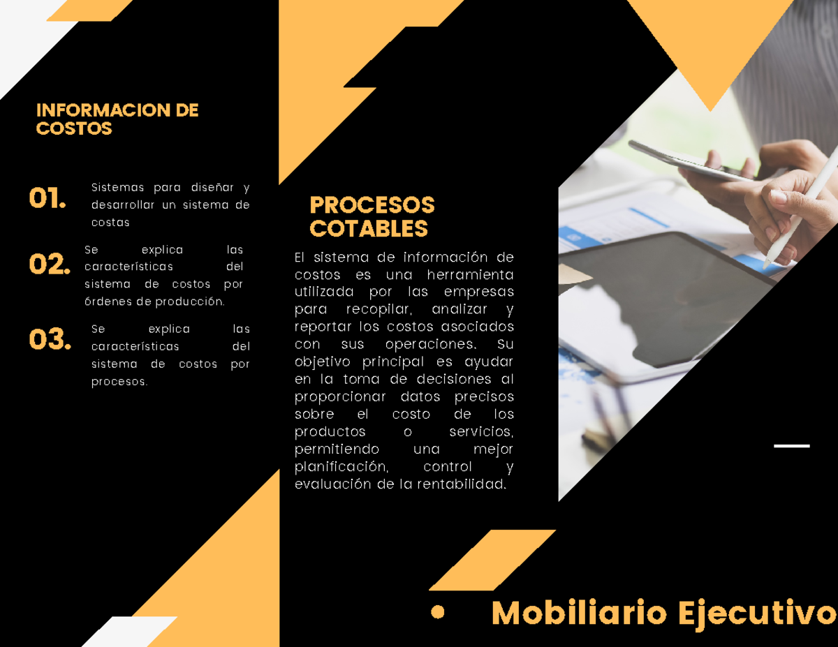 Costos - tarea - Mobiliario Ejecutivo PROCESOS COTABLES 01. 02. 03. Se explica las ...