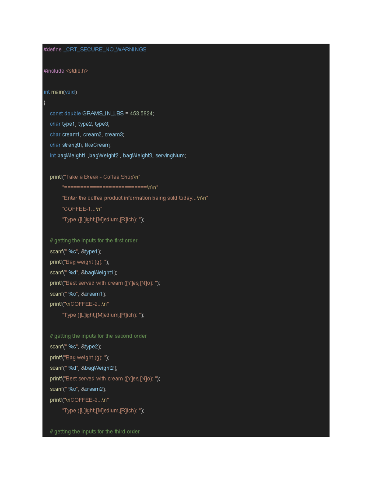 Workshop 3 Part 2 Define Crt Secure No Warnings Include Int Main