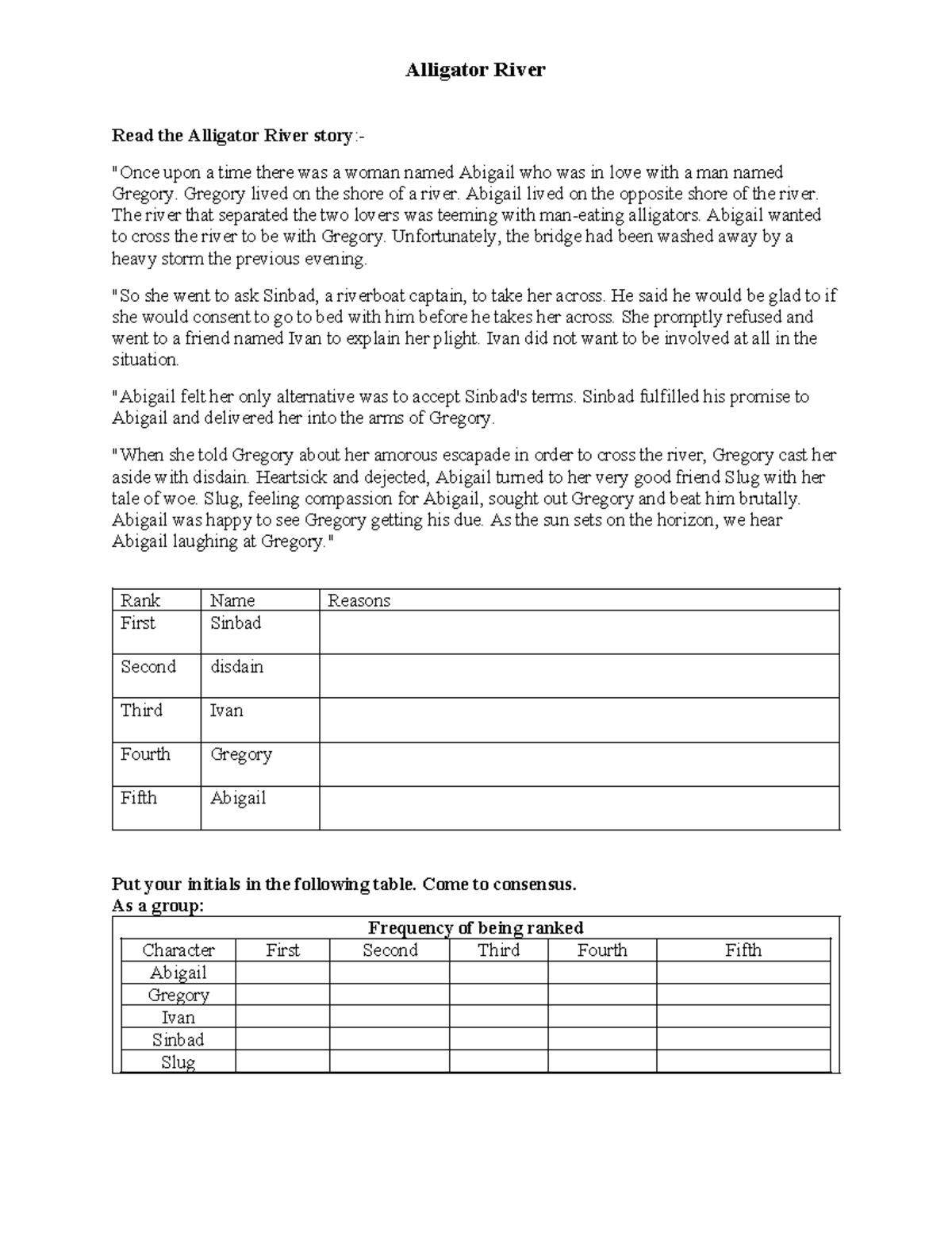 Alligator River - ahsc230 - Alligator River Read the Alligator River ...