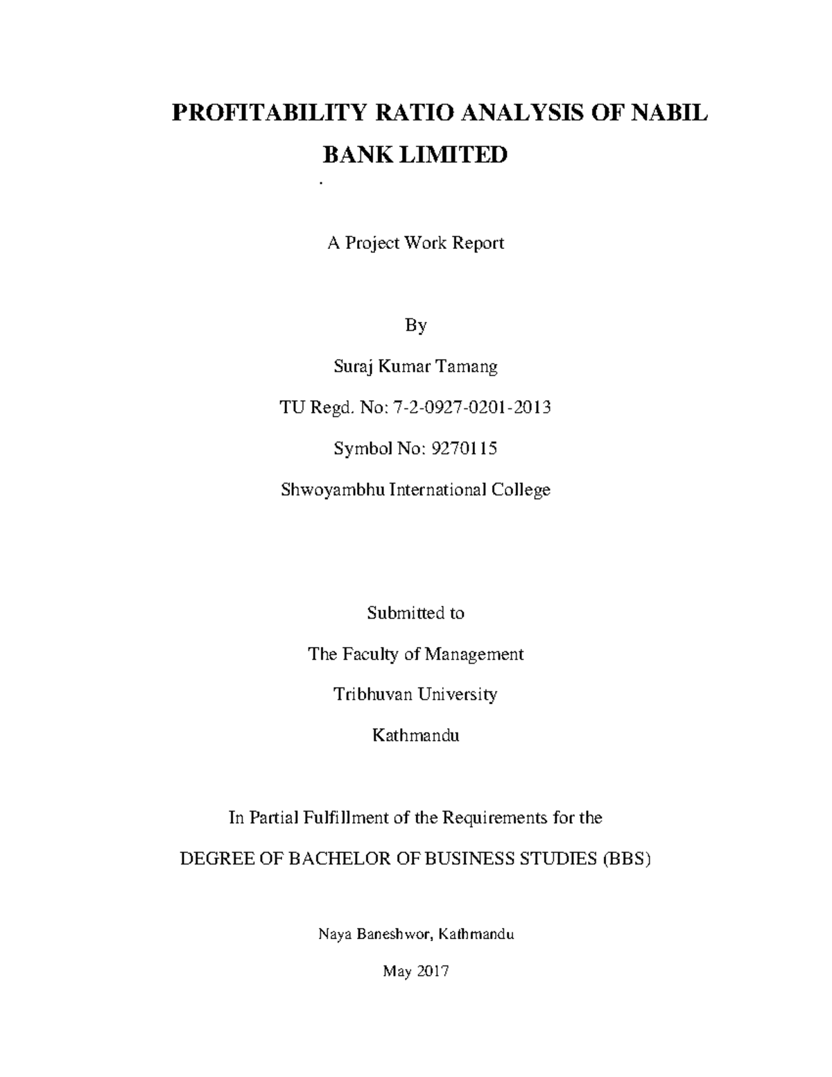 Profitability from internet - PROFITABILITY RATIO ANALYSIS OF NABIL ...
