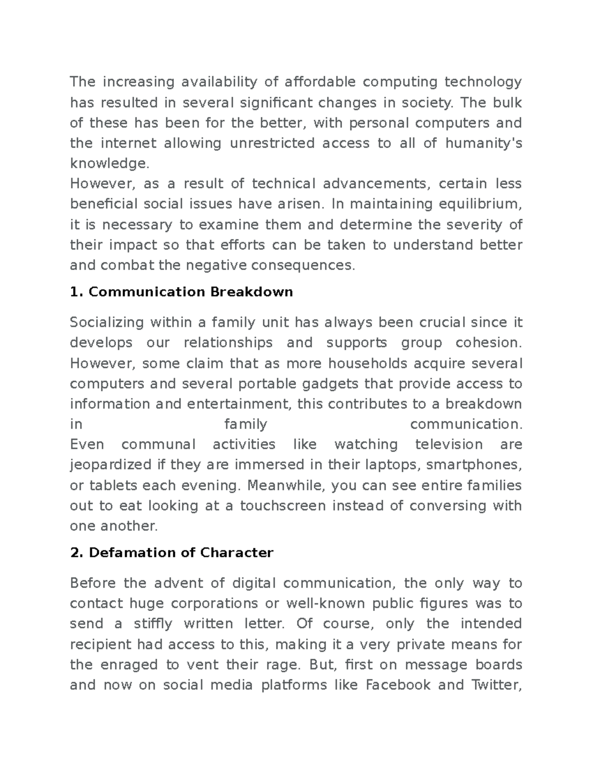 10 Social Issues Computers Have Created - The increasing availability ...