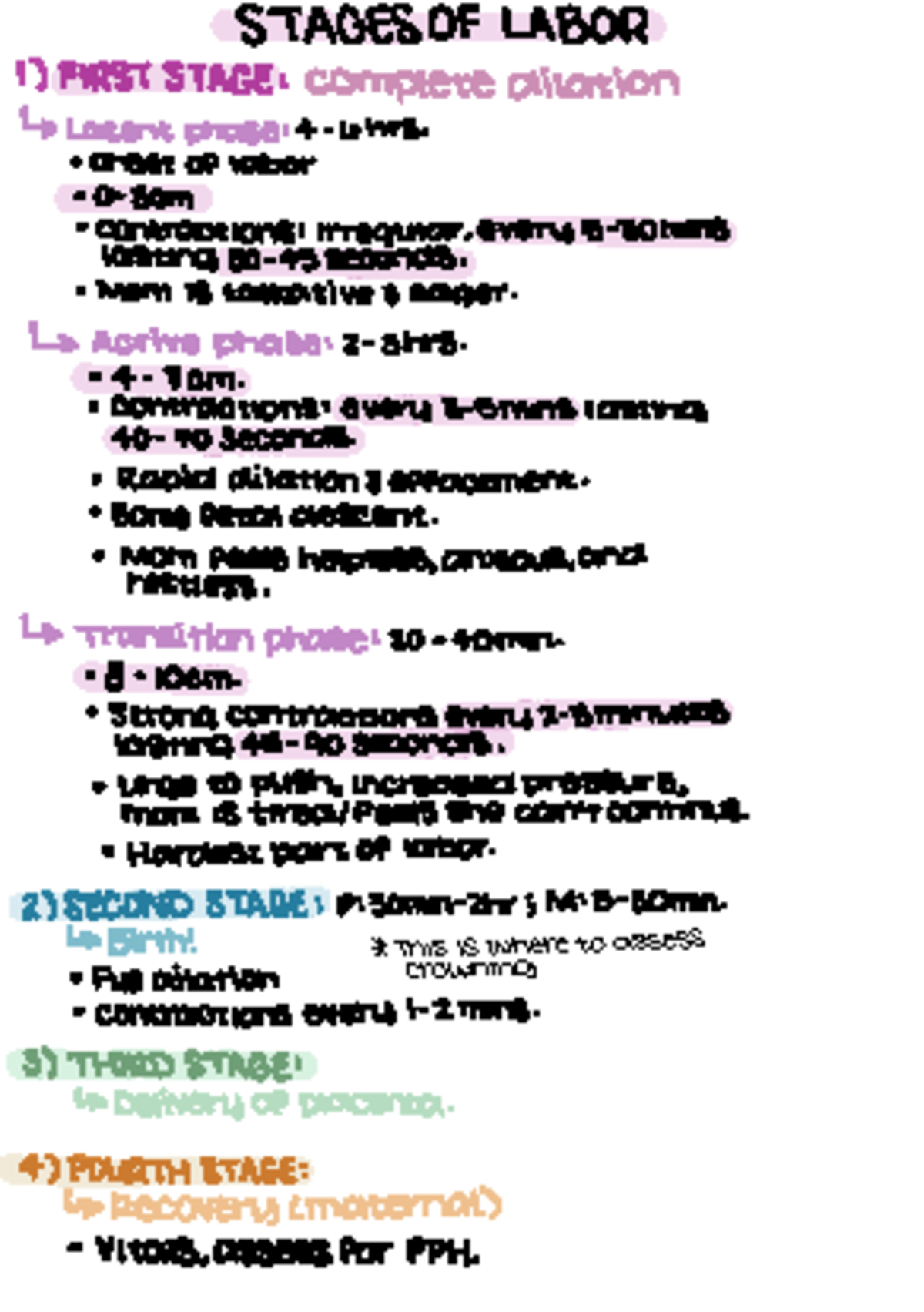 Maternity Final exam Notes - STAGES ####### OF ####### LABOR 1)FIRST ...