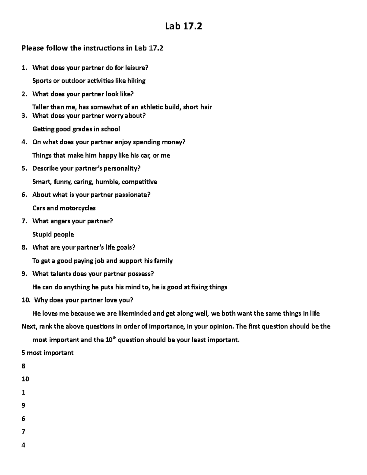 Stress Management - Lab 17 - Lab 17. Please follow the instructions in Lab 17. What does your ...