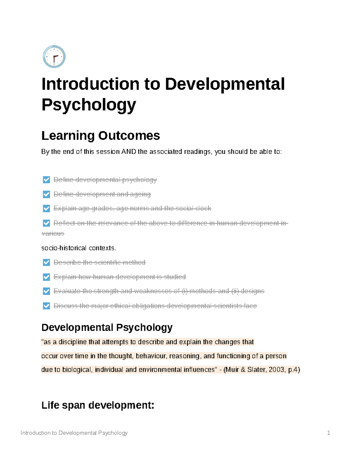 Introduction to Developmental Psychology - ? Introduction to ...