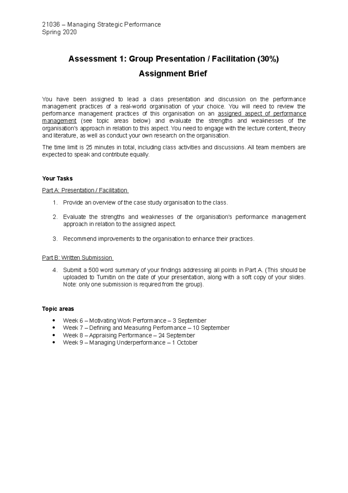 Assessment Task 1 - Assignment Brief - 21036 – Managing Strategic ...
