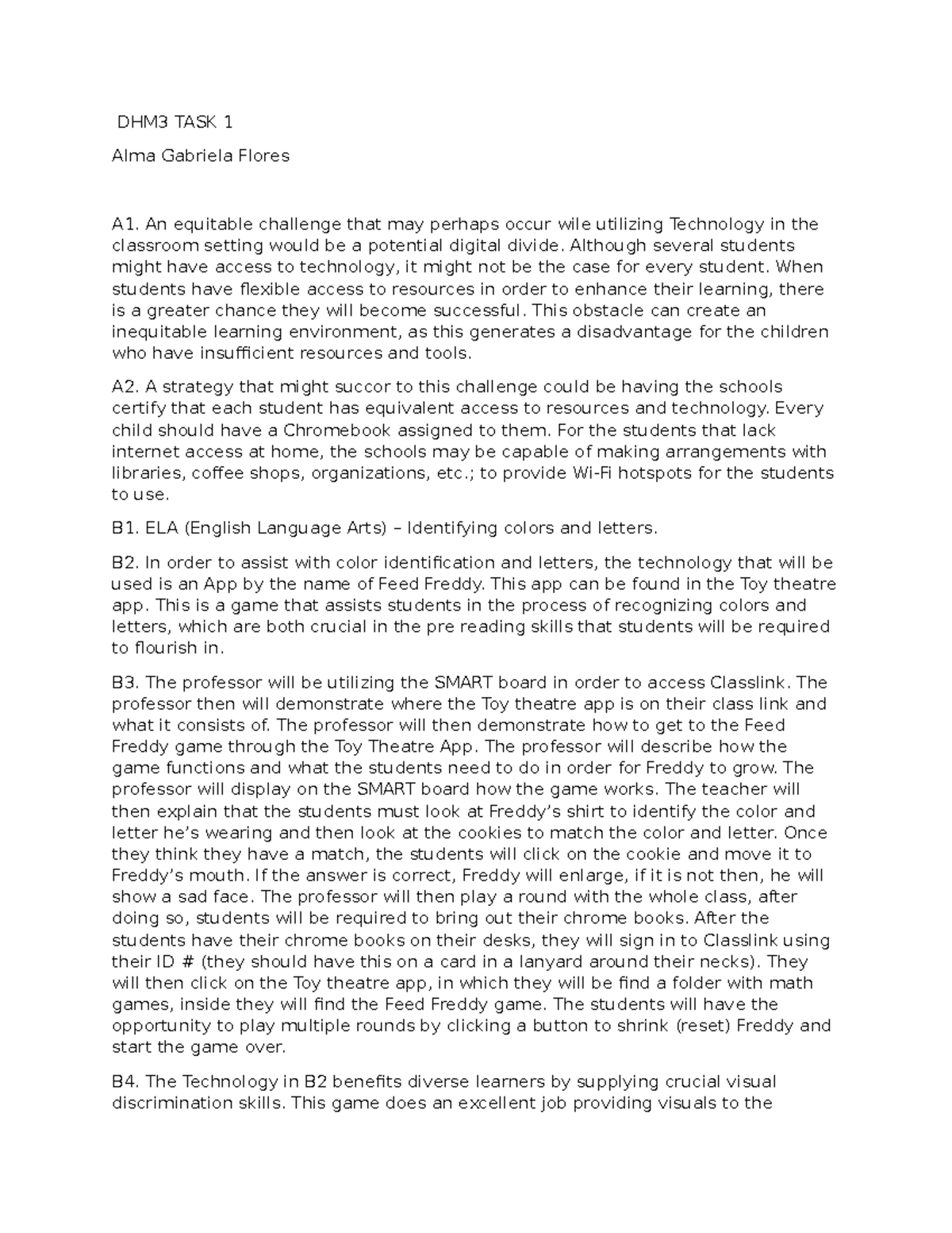 DHM3 TASK 1 - DHM3 TASK 1 Alma Gabriela Flores A1. An equitable ...