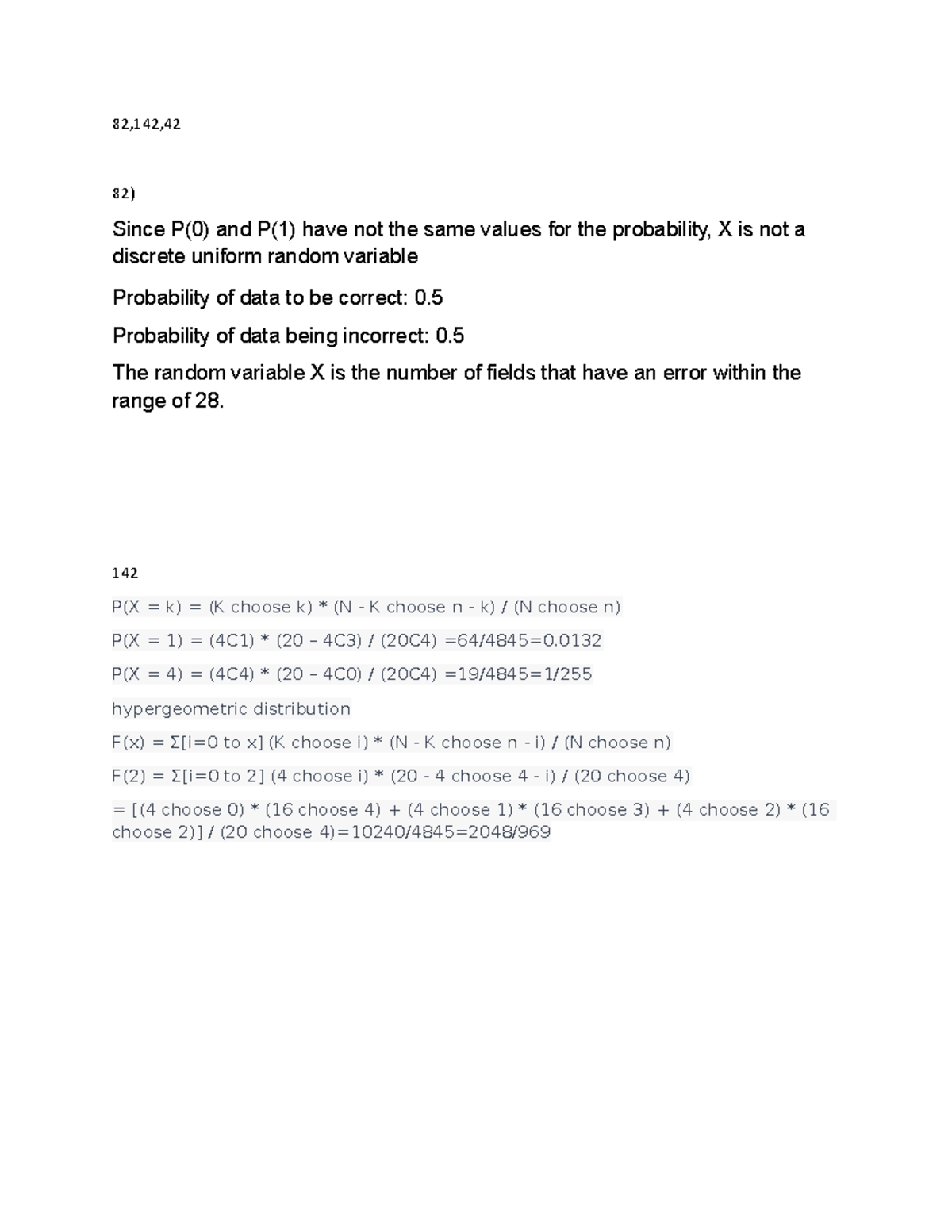 Chap3 - vcc - 82,142, 82) Since P(0) and P(1) have not the same values ...