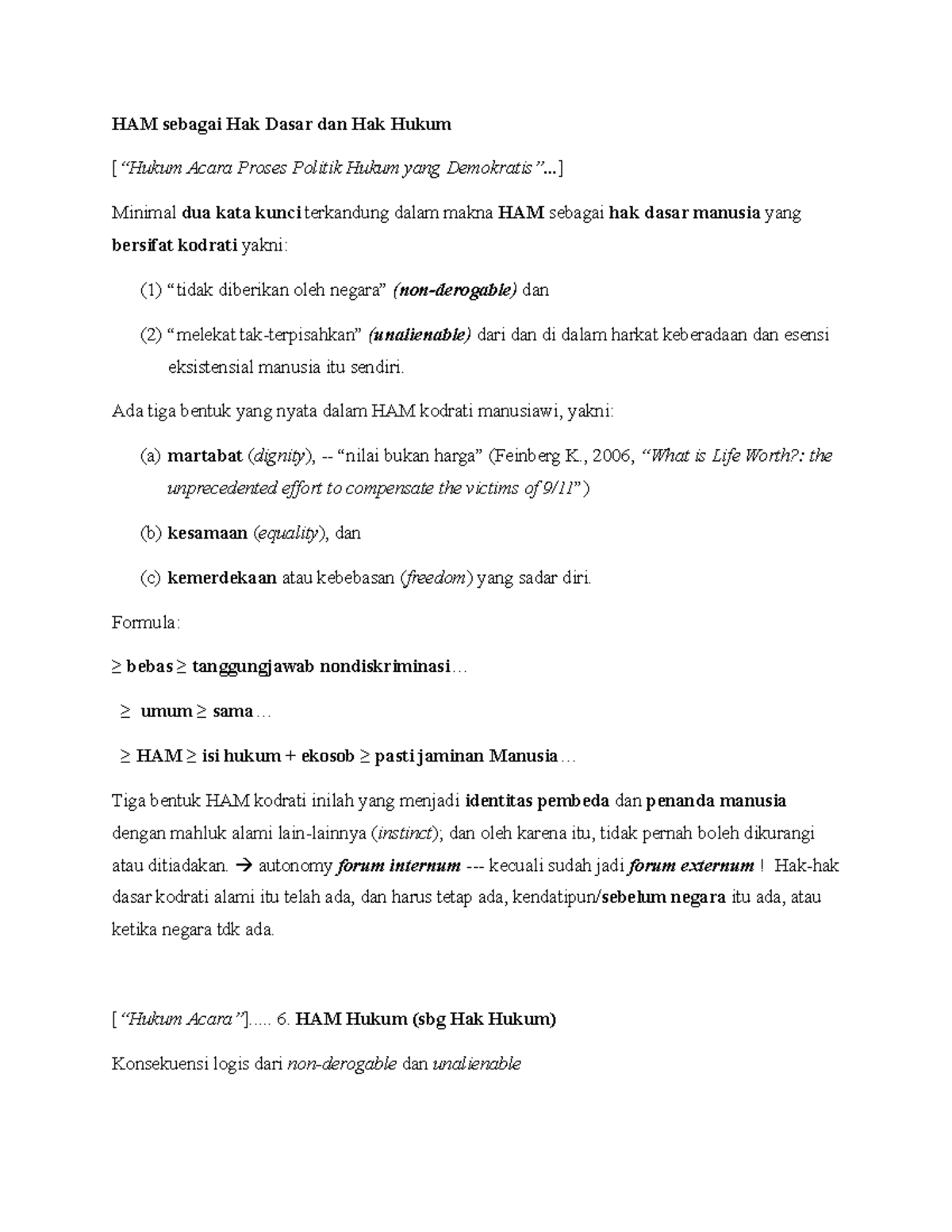 HAM sebagai Hak Dasar dan Hak Hukum - HAM sebagai Hak Dasar dan Hak ...